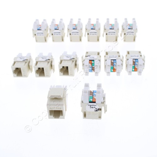 Leviton 5G110-RA5 Almond Quickport Cat 5e+ Jacks Cat5e RJ45 14-Pack ...