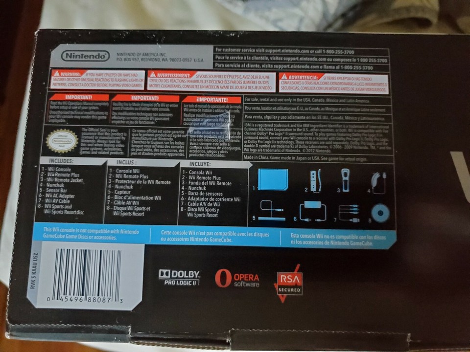 NEW!!! Nintendo Wii With Wii Sports + Wii Sports Resort Black Console ...