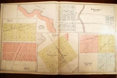 1872 ANTIQUE BEERS ATLAS MAP-SIX LAKES, TRUFANT, & AMBLE, MICHIGAN-HAND ...