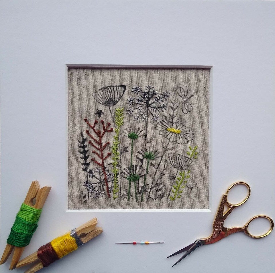 Wild Flower Stamped Embroidery Irish Linen Kit, Christmas gift Ideas ...