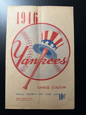 1946 Yankees Vs Indians Scorecard Program | eBay