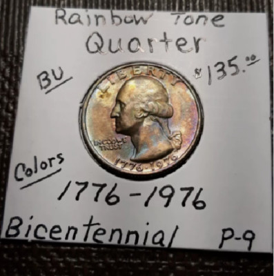 Lustrous Rainbow Toned 1776-1976 Bicentennial Washington Quarter ...