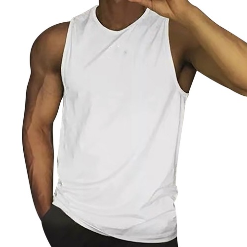 Men's Cotton Muscle Tank Top Solid Blank Workout Summer Gym Sleeveless ...