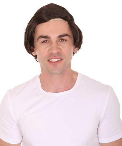 Men Dark Brown Wig Comb Over Bald for Cosplay Halloween Party Fancy ...