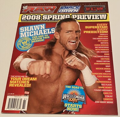 WWE MAGAZINE 2008 SPRING PREVIEW SPECIAL ISSUE MICHAELS HBK DX ...