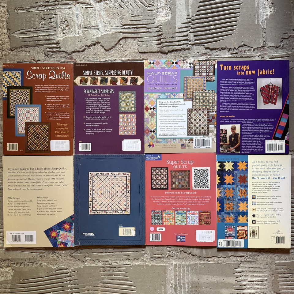 Lot of 8 Scrap Quilt Books Fast Easy Stash Buster Patchwork Patterns | eBay