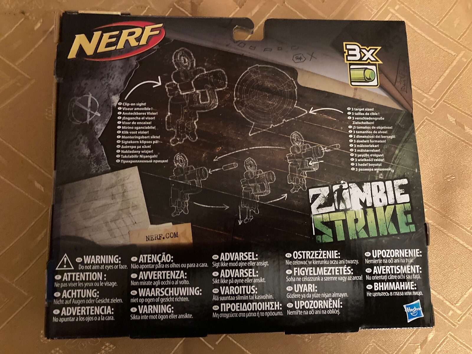 Nerf Zombie Strike Target Set Jolt Blaster Clip On Sight Hasbro NEW And ...