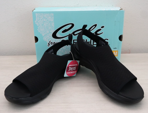 Cali x Skechers Women's Sz 9B Black Flex Appeal 4.0 “Livin’ In This” Sandals | eBay