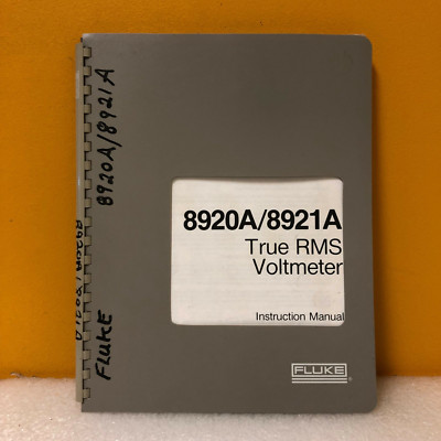 Fluke 487157 8920A/8921A True RMS Voltmeter Instruction Manual | eBay