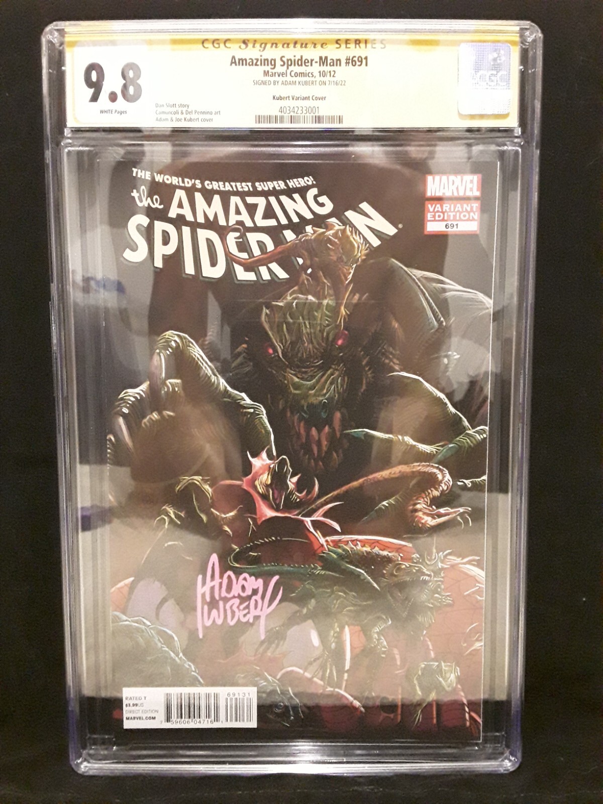 CGC 9.8 Amazing Spider-Man #691 (2012) 1:25 Adam Kubert Variant SS ...