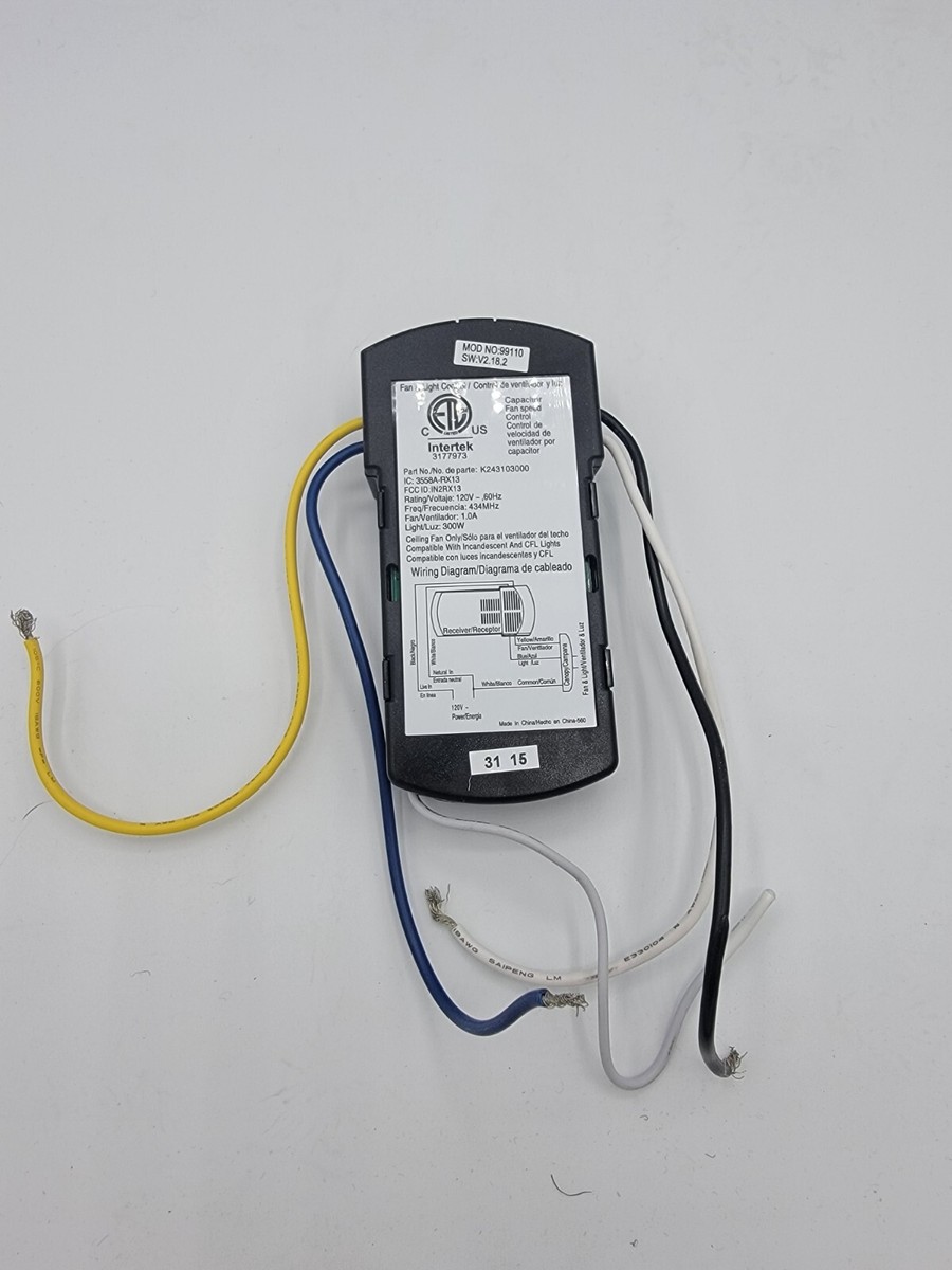 Intertek Ceiling Fan Remote | Shelly Lighting