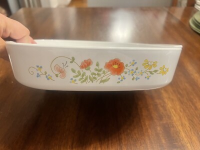 vintage corning ware wildflower 10X10 casserole dish with glass lid | eBay