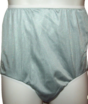 2 FULL LAYERS Seamless GREY Nylon Tricot PANTY BRIEFS Men Women Waist ...