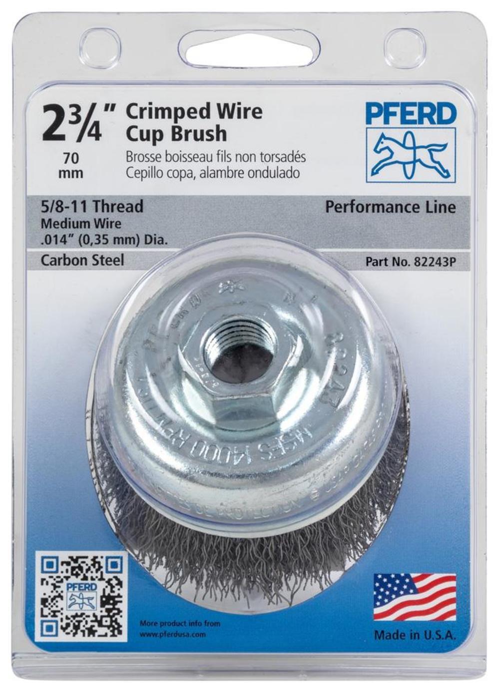 Pferd P.o.p. 2-3/4In Crimped Wire Cup Brush - .014 Cs Wire 5/8-11 ...