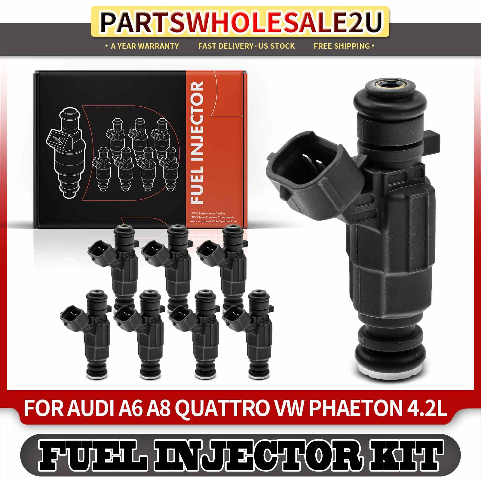 Set of 8 Fuel Injector for Audi A6 A8 Quattro S4 Volkswagen Phaeton 4 ...