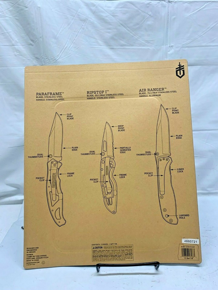 Gerber Gear Greatest Hits 2.0-3 Pc Folding Knife Set w/ Gift Tin*New ...