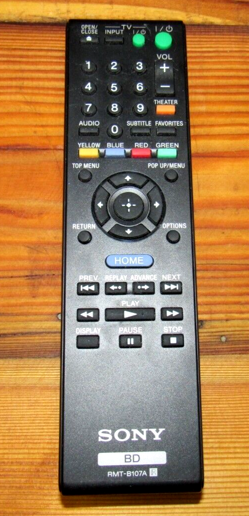 Sony RMT-B107A BD Remote BLU RAY DVD Player BDP-S570 BDP-S370 BDP-BX37 ...