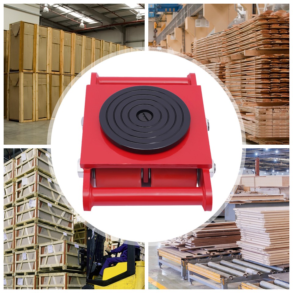 6 Ton 360° Dolly Skate Machinery Roller Mover Cargo Trolley Casters ...