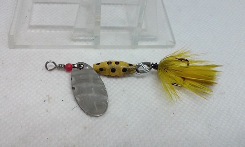 Vintage Glen L Evans SHYSTER Yellow/Black 5/8" Inline Spinner Fish 1 ...