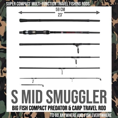 S MID Strong Predator Carp Travel Fishing Rod & Case 10.5' Light-Sea ...