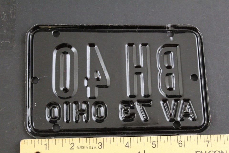 1973 - OHIO MOTORCYCLE LICENSE PLATE - BH 40 (MC 80 | eBay