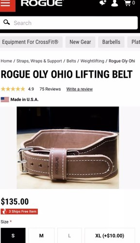 ROGUE OLY Ohio Lifting Belt Leather Size Small | eBay