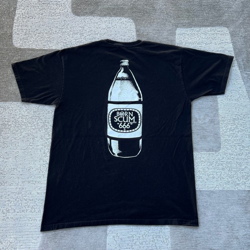 Born Scum 666 Clothing Co T-Shirt Mens L Graphic Black Surfer Biker ...