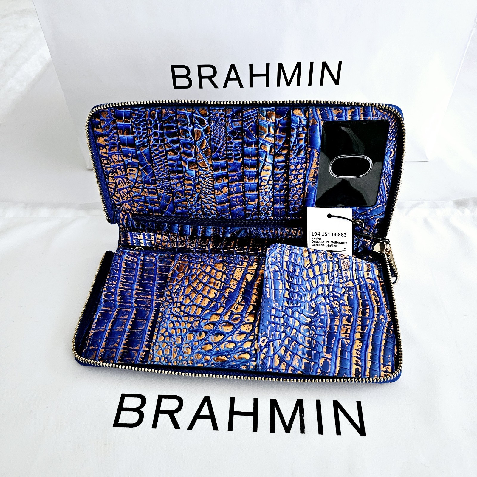 BRAHMIN DEEP AZURE MELBOURNE SKYLER/CLUTCH #HARD TO FIND # | eBay
