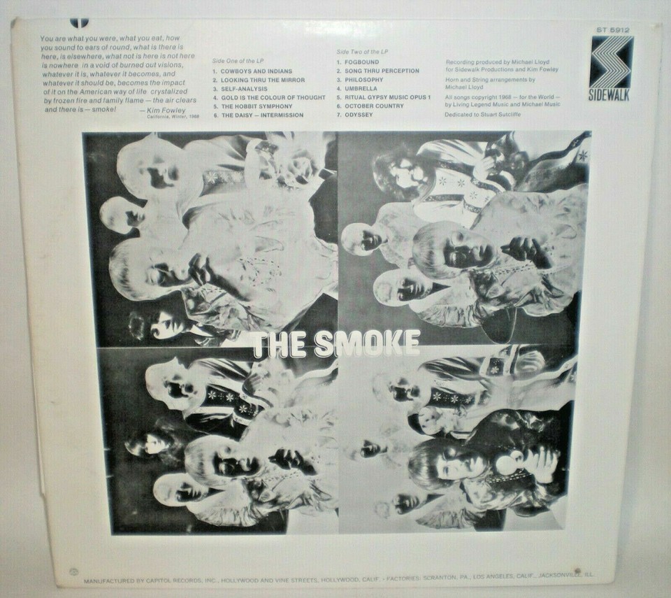 The Smoke - THE SMOKE ( LP ) 1968 Capitol 1st Press ST 5912 Psych Rock ...