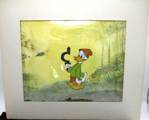 Vintage Disney Hand Painted Animated Cel Celluloid Drawing Donald Duck ...