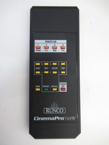 Runco CinemaPro 760W Remote control For Projector Used | eBay