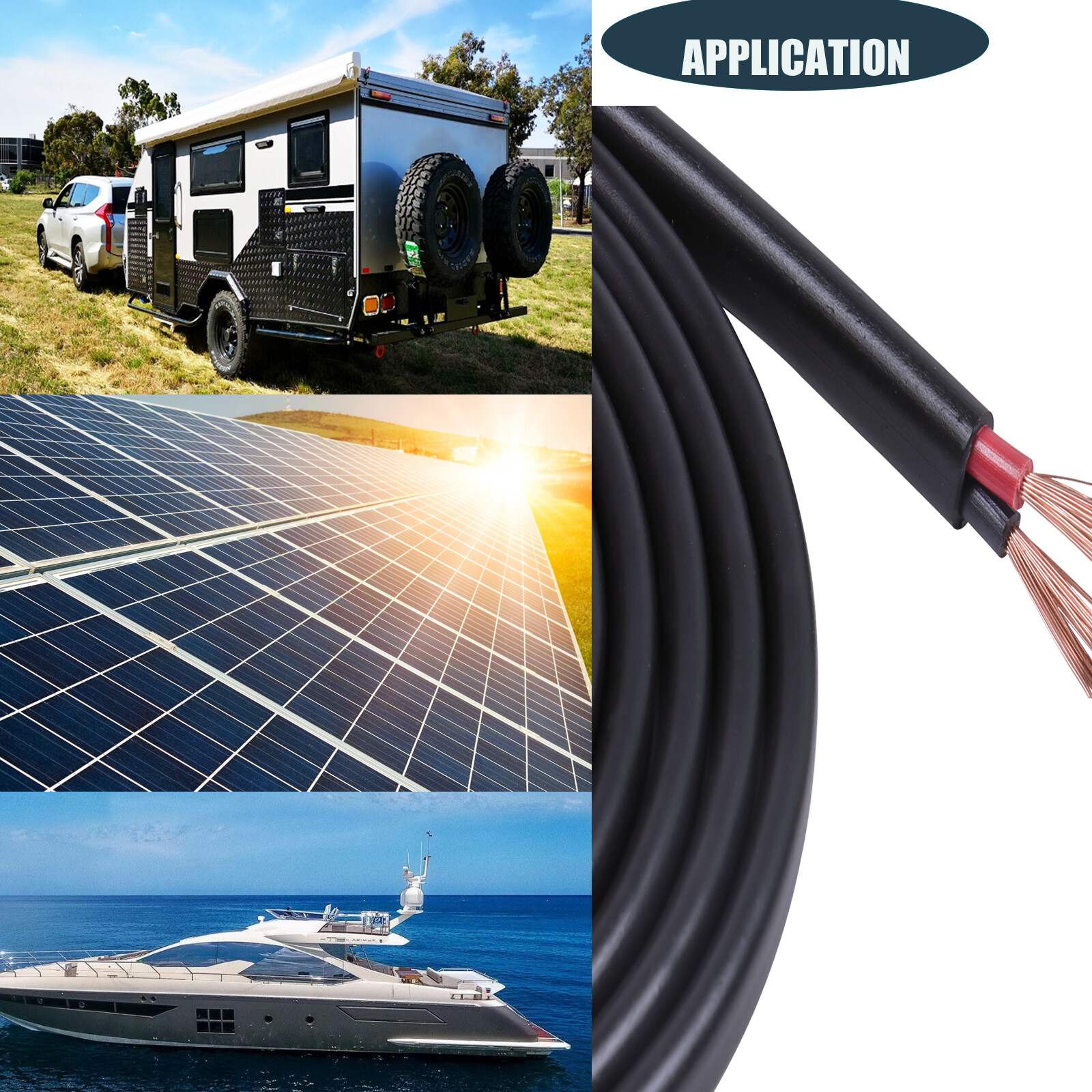 Twin Wire 10mm 6mm 4mm 2.5mm 1.5mm 1mm 0.5mm Auto Boat Van 2 Core Cable ...