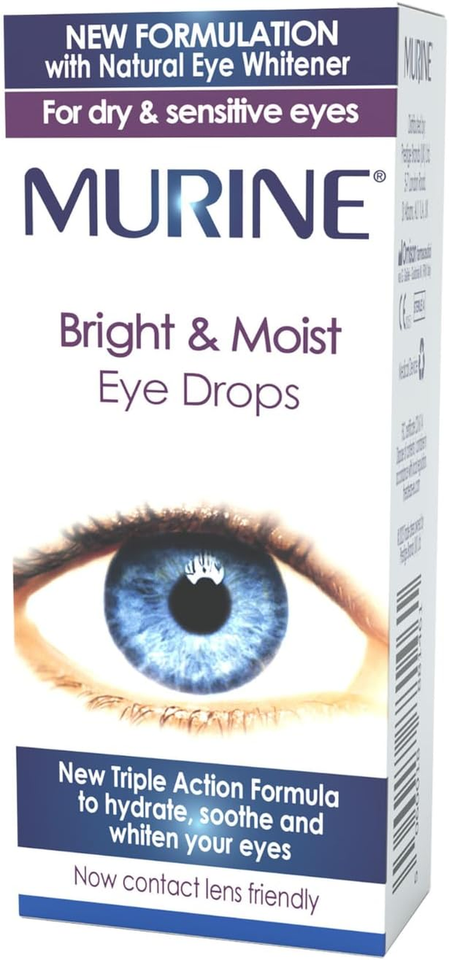 Murine Bright & Moist Eye Drops Whiten Eyes as Well Hydrating and ...