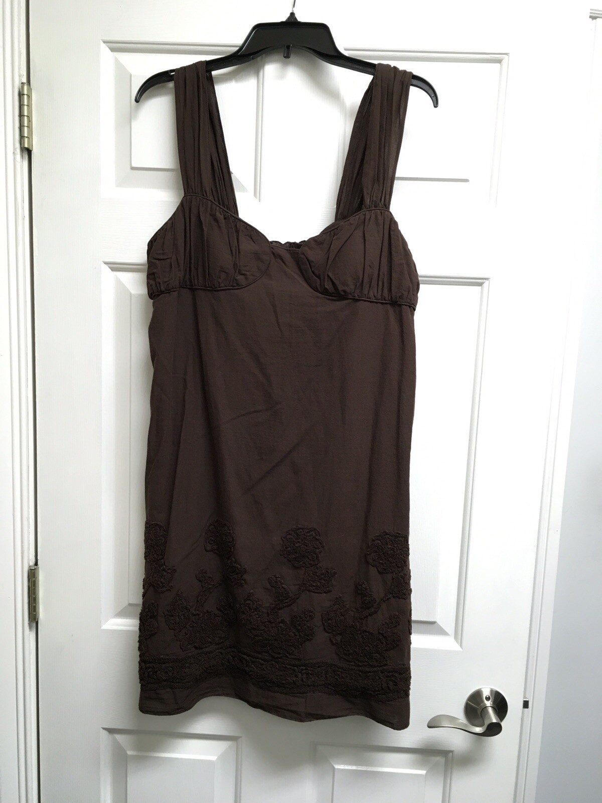 M.S.S.P. Brown Halter Shift Dress Floral Flowers Bathing Suit Coverup ...