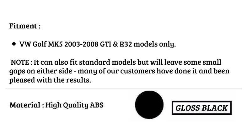 VW Golf MK5 GTI R32 R Oettinger Style Gloss Black Rear Roof Spoiler ...