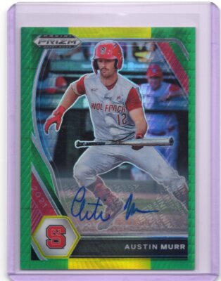 2021 Panini Prizm Draft Picks #PDP165 Austin Murr NC State Green Yellow ...