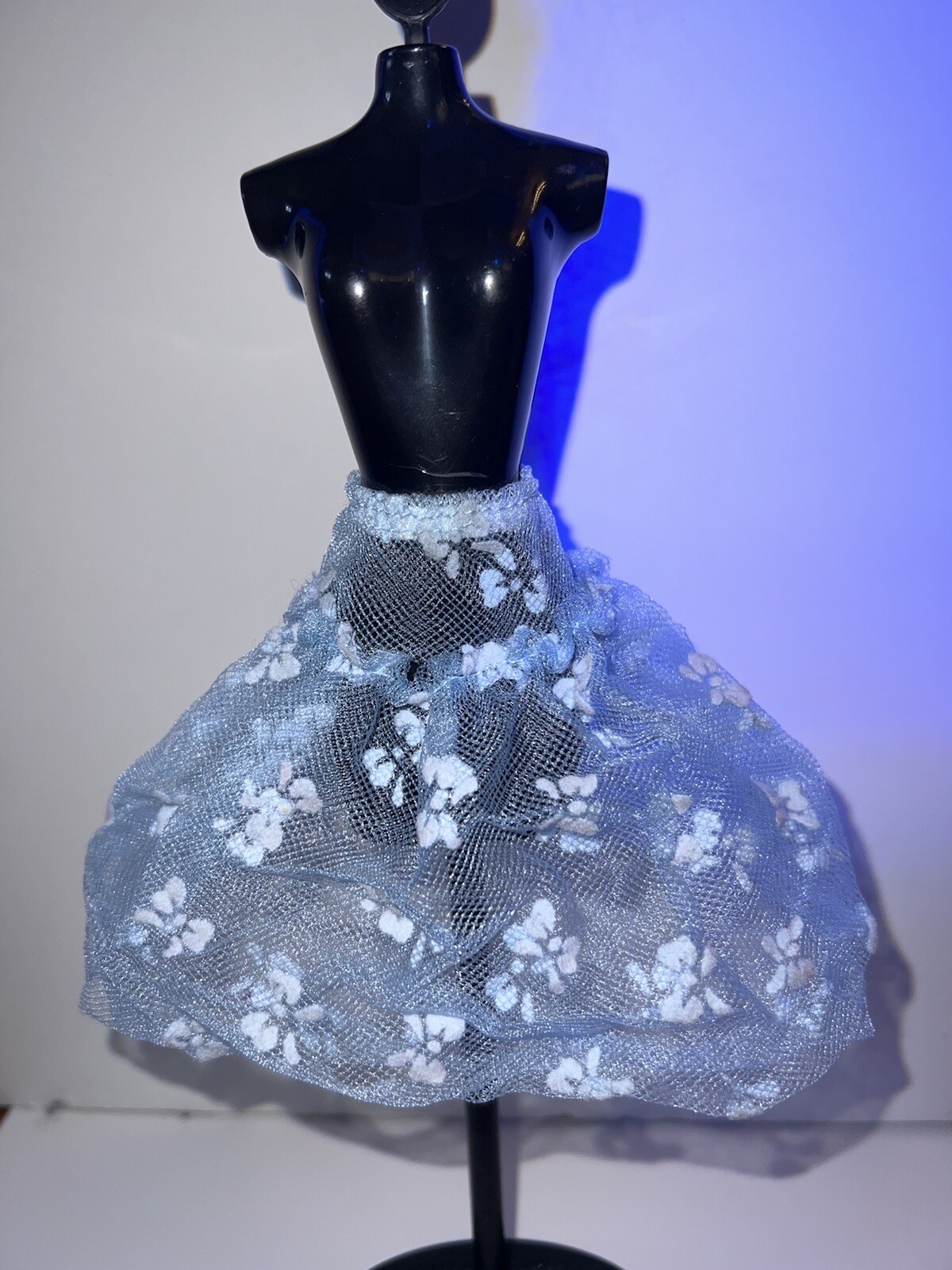 Vintage Mattel Barbie Doll Fashion Outfit Blue Crinoline with Bows for ...