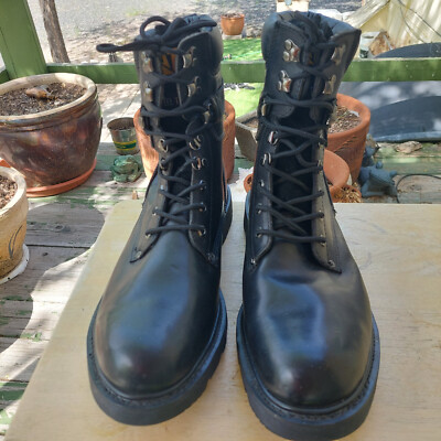Caterpillar Walking Machines Steel Toe Black Boots Oil Tan leather Size ...