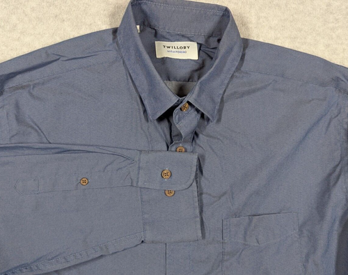 Twillory Men Shirt Large XL Untuckable Classic Fit Work Blue Long ...