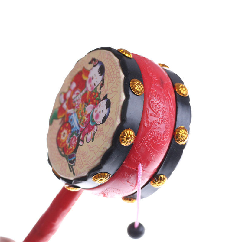Funny Lovely Rattle Drum Chinese Traditional Hand Bell Musical ...