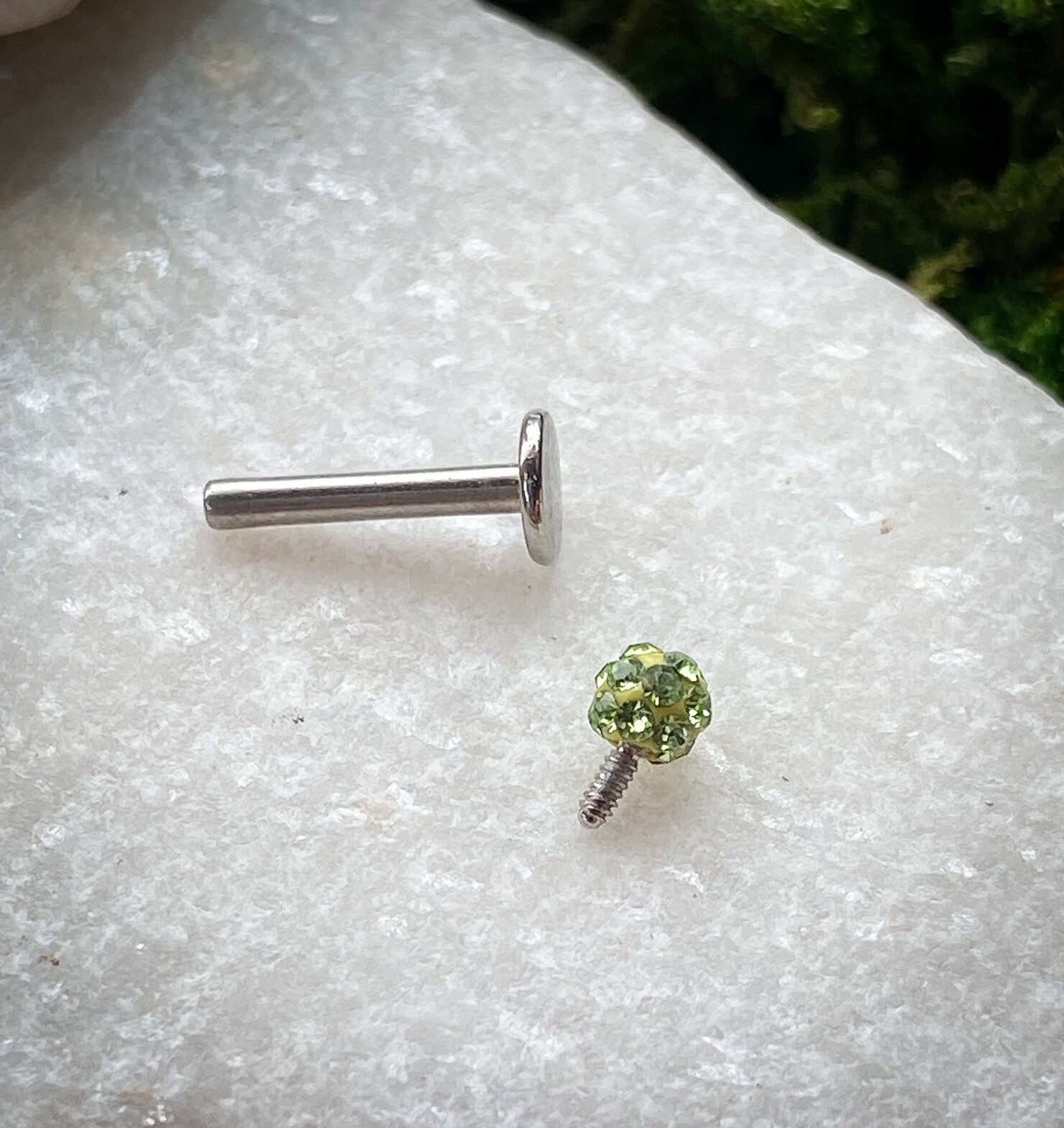Internally Threaded Labret w/Ferido Crystal 3mm Gem Ball - CHOOSE YOUR ...