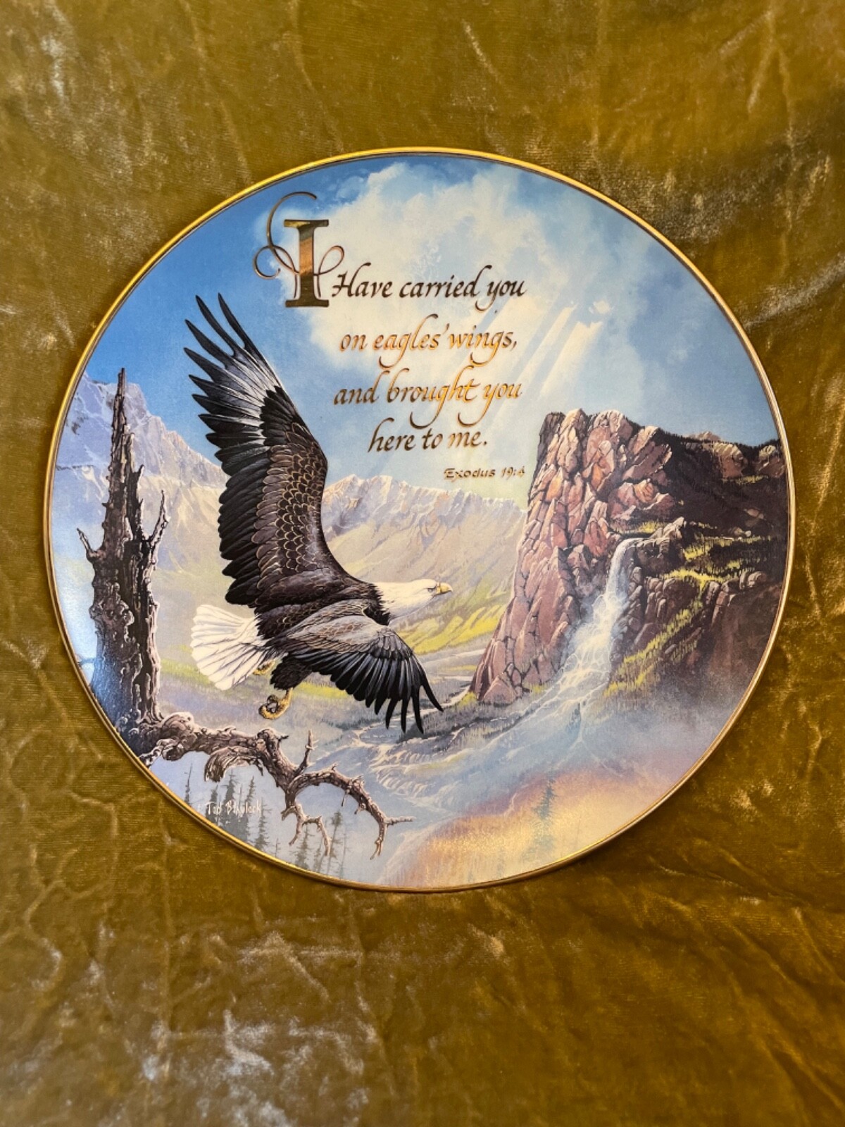 Franklin Mint Eagle Plate "Carried On Eagles' Wings" | eBay