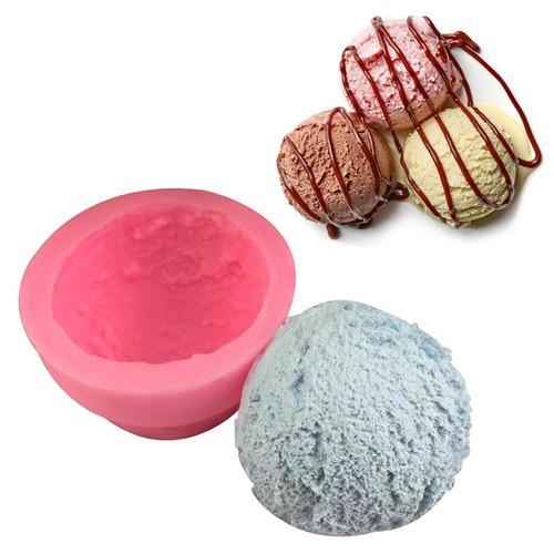 Ice Cream Ball Candle Making Silicone Soap Mold Fondant DIY Decorating ...