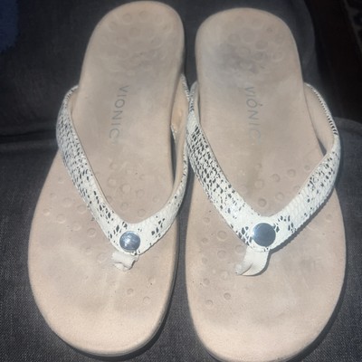 Vionic Sandals Womens Size 9 Mona Flip Flop Tan Gold Cork Slip On Thong ...