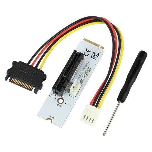 NGFF M2 to PCI-e 4X 1X Slot Riser Card M Key SSD Port to PCIE Adapter ...