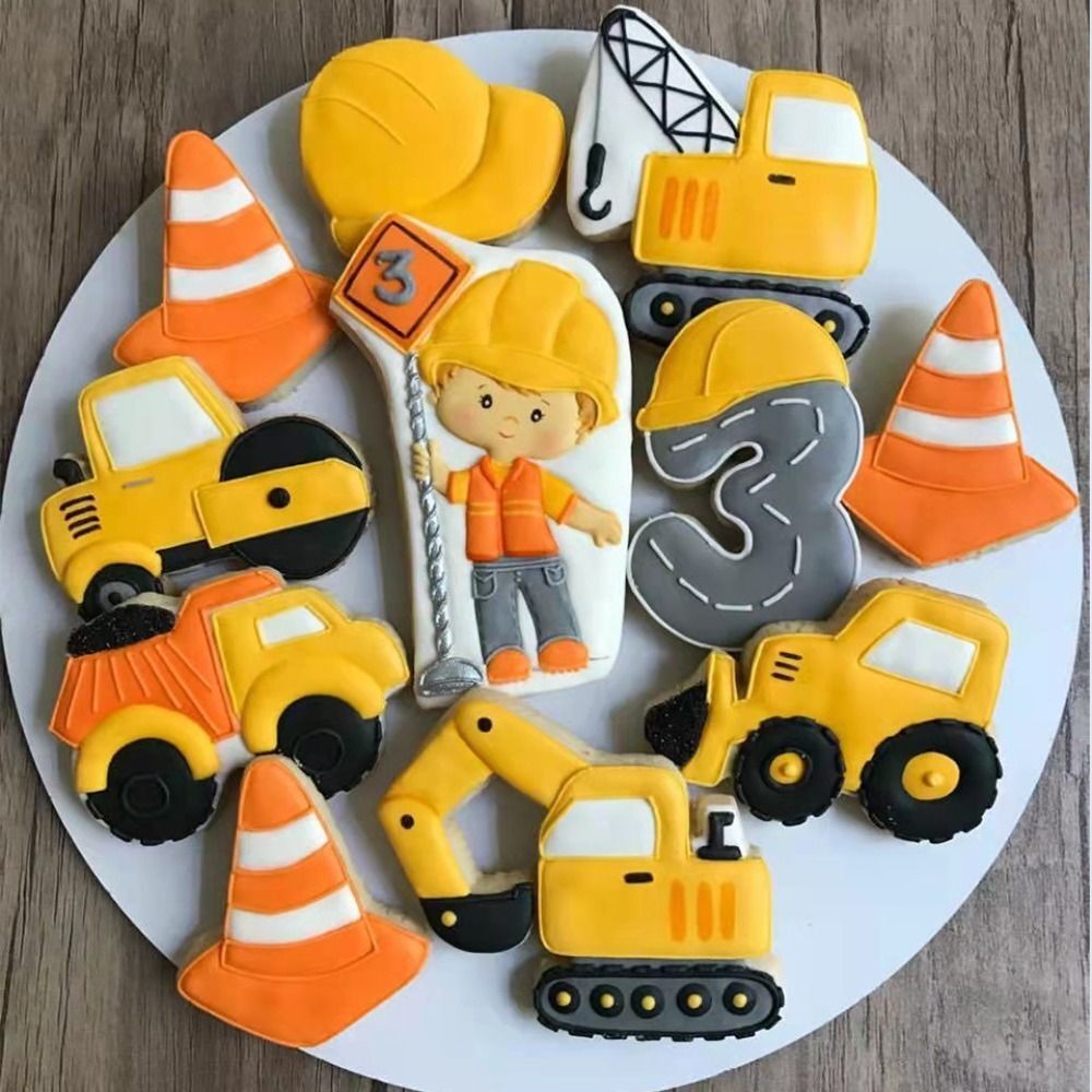 5Pcs Excavator Digger Cookie Biscuit Cutter Icing Fondant Cake Decor ...