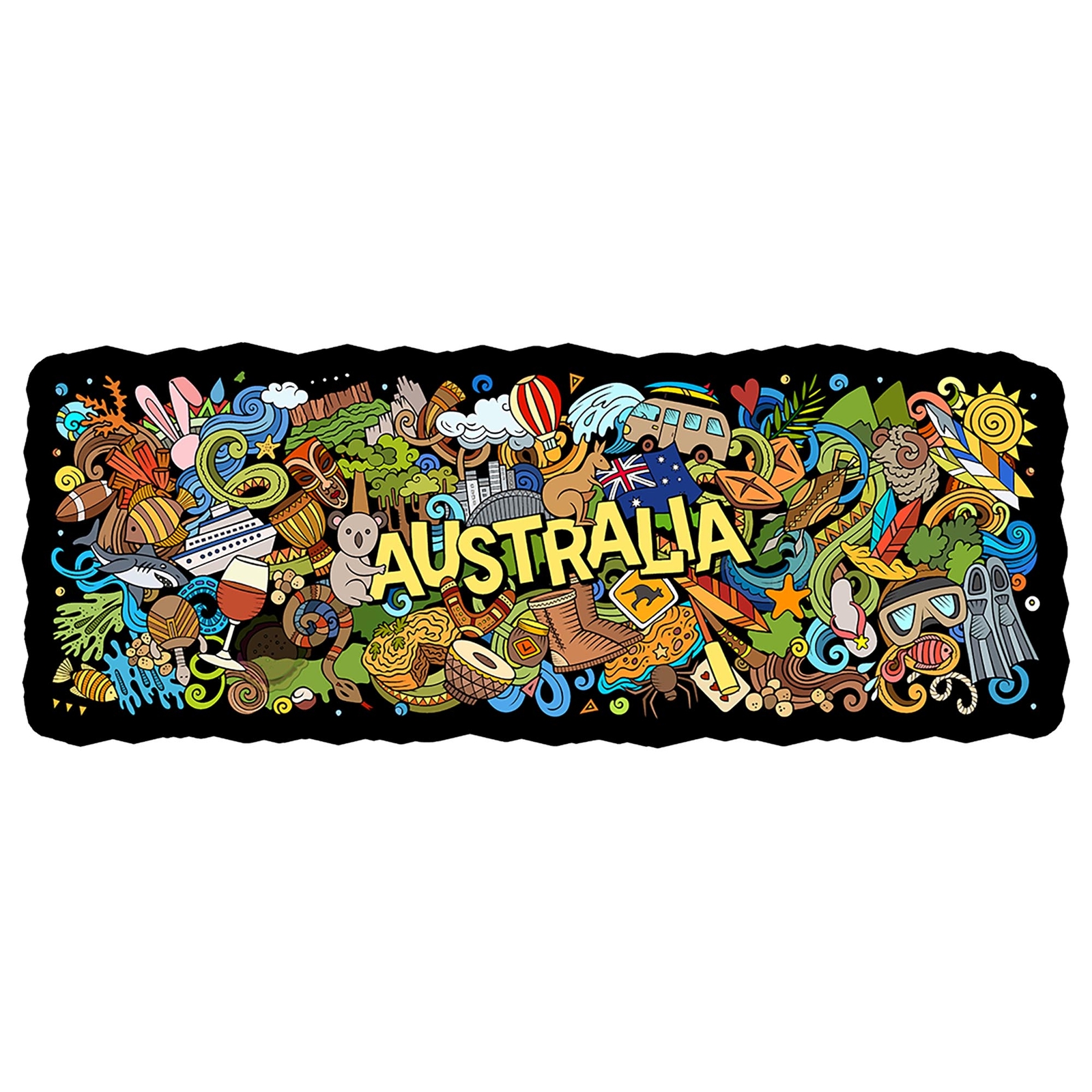 2 x Stickers - Australia Life Cartoon Doodle Car Window Bumper Laptop ...