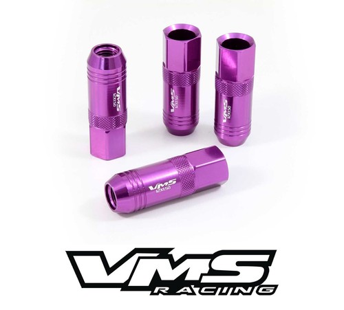 20PC VMS RACING PURPLE 12X1.5MM 60MM EXTENDED TUNER ALUMINUM RACING LUG ...