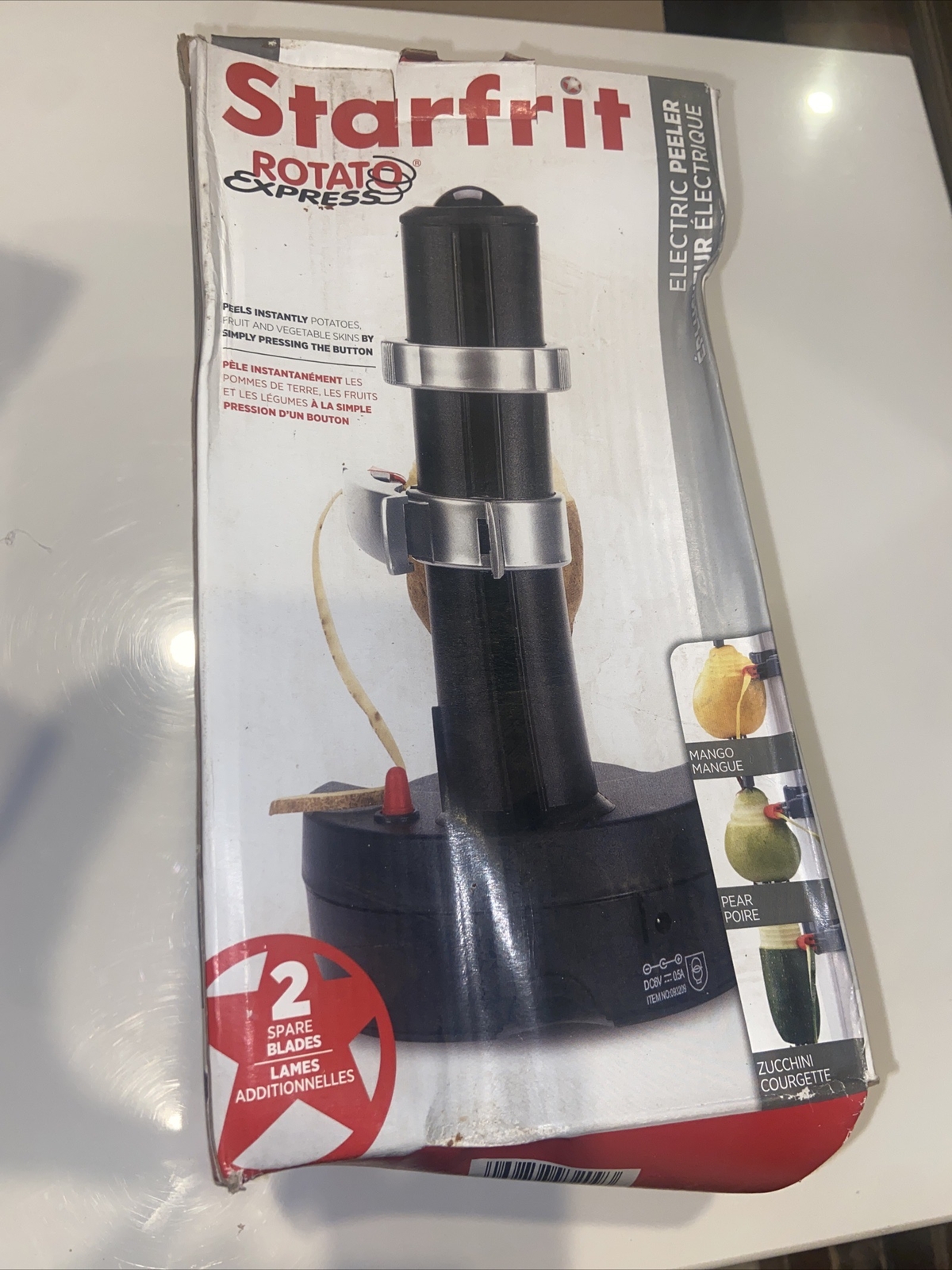 Starfrit Rotato Express Electric Fruit Vegetable Peeler DC & Battery ...