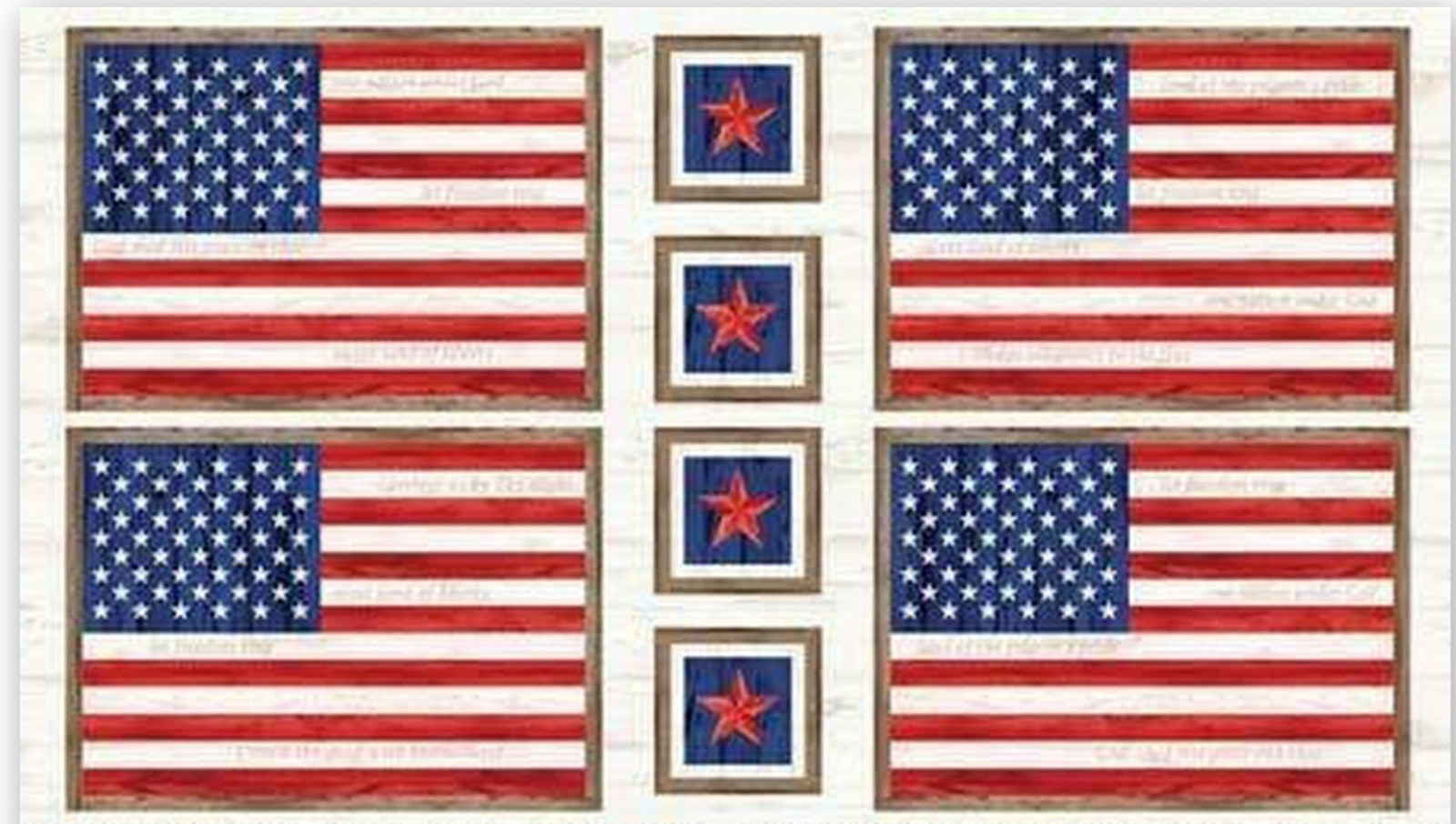 Patriotic American Flag Star Cotton Fabric P&B Sweet Land of Libery 24 ...